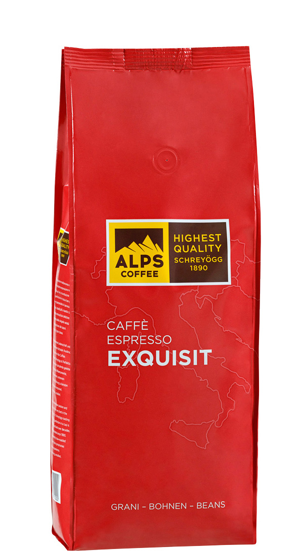 Alps Coffee Exquisit - Hela Kaffebönor | Certifierad Espresso Italiano